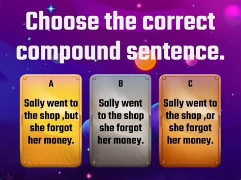 Grammar Compund Sentences Quiz