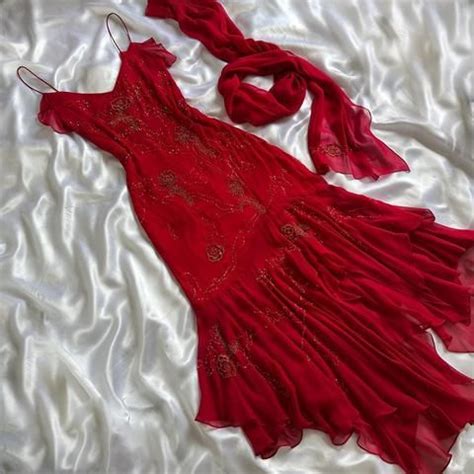 Whimsical Vintage S Dark Fairy Silk Beaded Midi Depop Prom Dresses Vintage Prom Dress