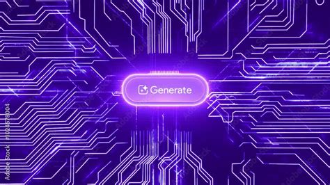 Ai Button Click Animation Generate Button Showing Circuit Pathways