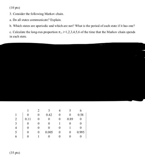 Solved Pts Consider The Following Markov Chain A Do Chegg