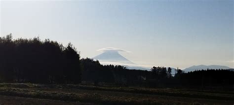 今日のいちまい今日のひとこと 昨日の富士山畑から見る朝方の笠雲富士山きれいでした お腹のあたりのグラデーションなんかとっても