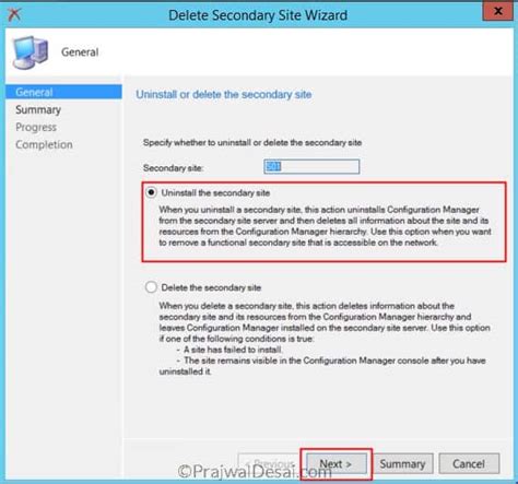 How To Uninstall SCCM Secondary Site Prajwal Desai