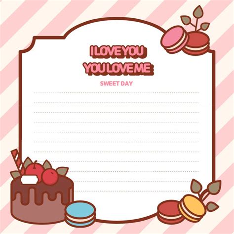 편지지 도안 일러스트 그래픽 디자인 Sweetest Day Sweet