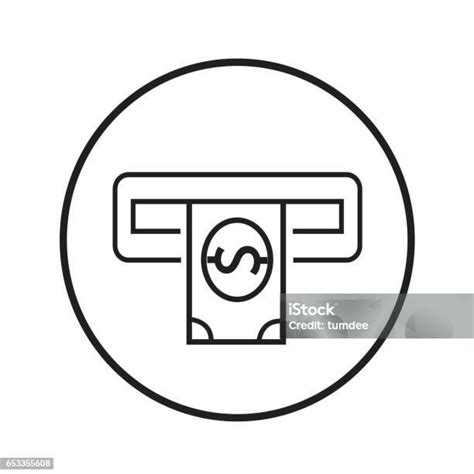 얇은 선 Atm 아이콘 일러스트 레이 션 디자인 금융에 대한 스톡 벡터 아트 및 기타 이미지 금융 대출 벡터 Istock