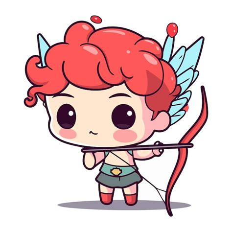 Premium Vector Cupid Cartoon Character Design Cute Cupid With Bow And Arrow