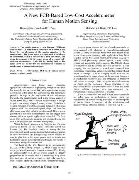 Pdf A New Pcb Based Low Cost Accelerometer For Human Motion Sensing