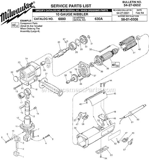 Milwaukee 6880 10 Gauge Nibbler Oem Replacement Parts From