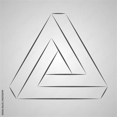 Sketch Paradox Triangle Vector Trigon Penrose Shape On Gray Background Stock Vector Adobe Stock Sketch Paradox Triangle Vector Trigon Penrose Shape On Gray Background Stock Vector Adobe Stock