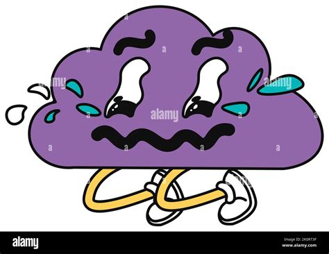Crying Cloud Personage With Tear As Raindrops Stock Vector Image And Art Alamy