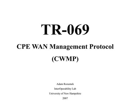 Tr 069 Overview Ppt