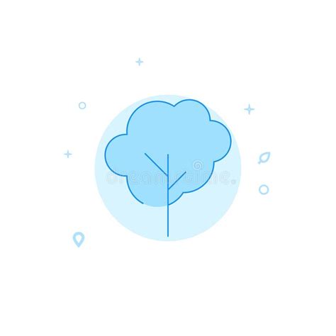 Tree With A Lush Crown Flat Vector Icon Tree Symbol Filled Line Style