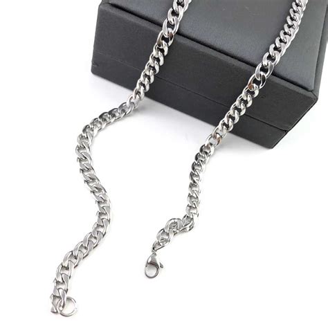 Corrente masculina groumet prata aço inox mm cm