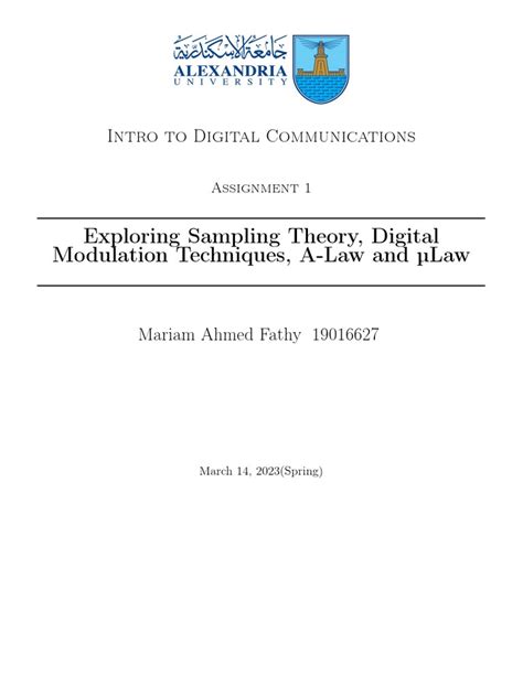 Exploring Sampling Theory Digital Modulation Techniques A Law And Law
