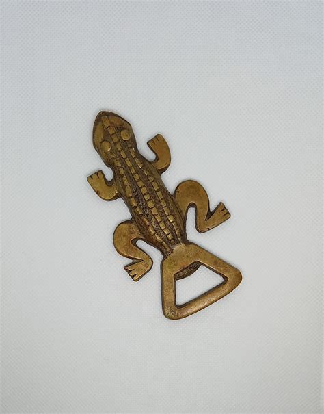 Vintage Solid Brass Alligator Bottle Opener Etsy