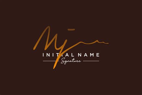Initial Mj Signature Logo Template Vector Hand Drawn Calligraphy