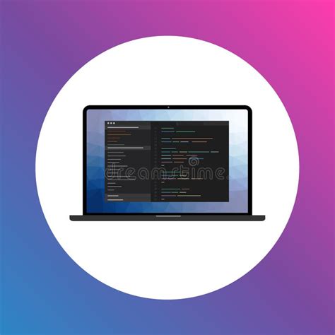 Program Interface Icon On Laptop Screen Stock Vector Illustration Of Code Computer 143561836