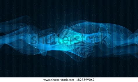 Digital Sound Wave Backgroundtechnology Earthquake Wave Stock Vector