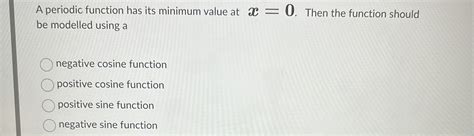 Solved A Periodic Function Has Its Minimum Value At X 0