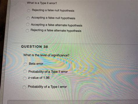 solved what is a type ii error rejecting a false null
