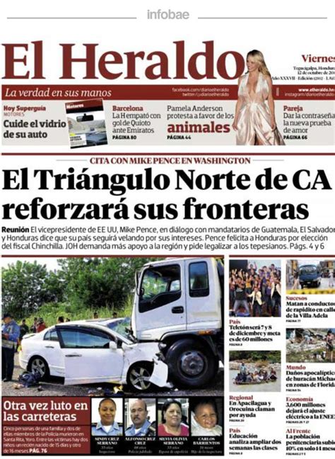 El Heraldo Honduras Viernes 12 De Octubre De 2018 Infobae