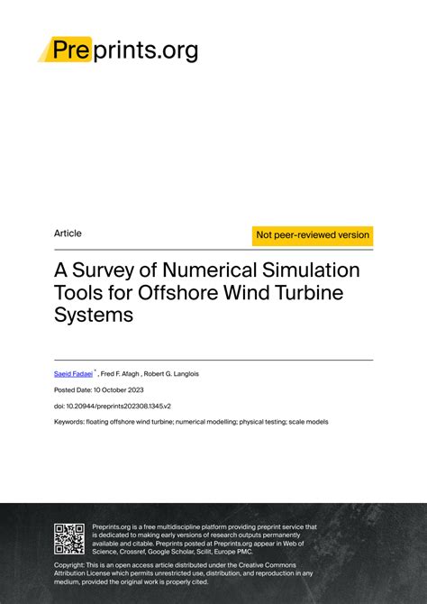 Pdf A Survey Of Numerical Simulation Tools For Offshore Wind Turbine