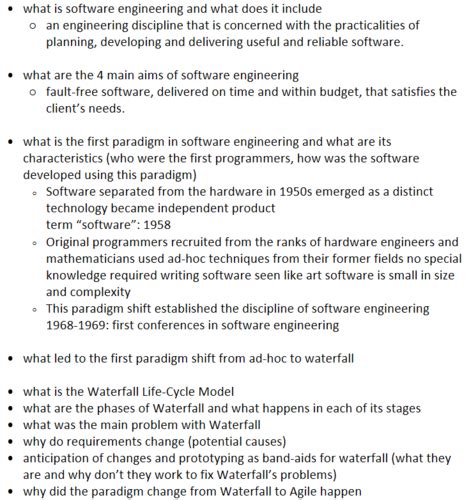 Software Engineering Final Exam Flashcards Quizlet