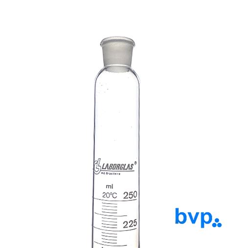 Proveta vidro graduada ml base redonda e rolha de vidro Laborglas BVP Química