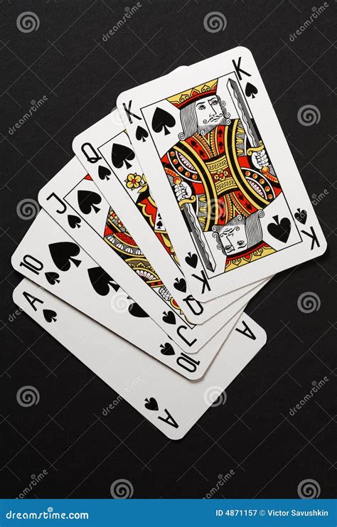 Combinación Del Póker Del Rubor Real Imagen de archivo Imagen de juego cierre