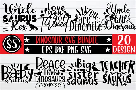 Dinosaur Svg Bundle Cut Files Cricut Png Clipart Vector Etsy Hong Kong