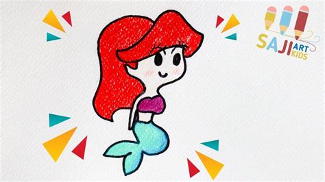 วาดรูปเจ้าหญิงแอเรียลง่ายๆ วาดรูประบายสีไม้สวยๆ How To Draw Princess