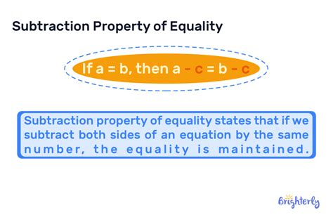 Subtraction Property Of Equality Definition With Examples