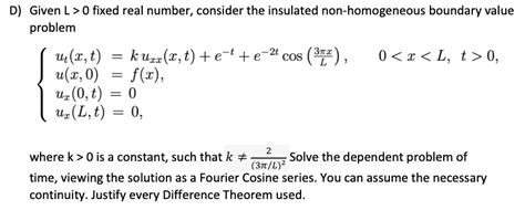 Solved D Given L Fixed Real Number Consider The