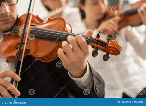 Orchestra String Section Performing Stock Image Image Of Strings
