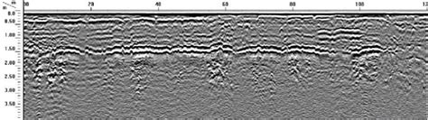 Radargram Showing A Continuous Horizontal Reflection Almost 100 Meters