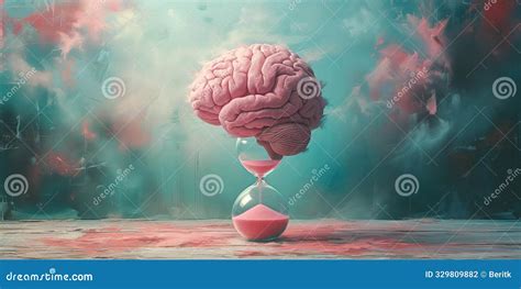 Lifetime Hourglass With Clock Inside Past Present Future Is Dissolving Into Liquid Flow Down