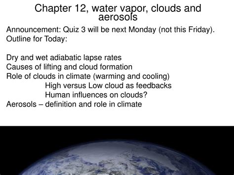 Ppt Chapter 12 Water Vapor Clouds And Aerosols Powerpoint