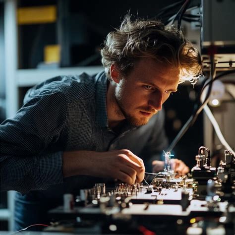A Physicist Working With Advanced Equipment To Study Quantum Mechanics