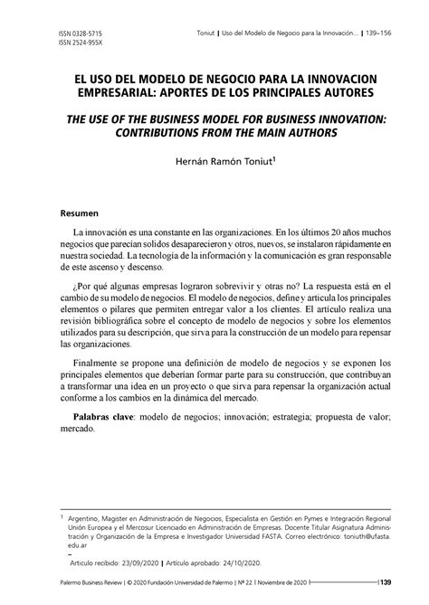 Uso Del Modelo De Negocio Para La Innovacion Toniut Uso Del Modelo
