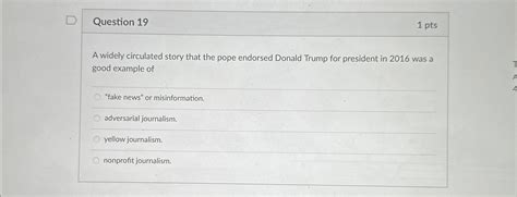 Solved Question Ptsa Widely Circulated Story That The Chegg