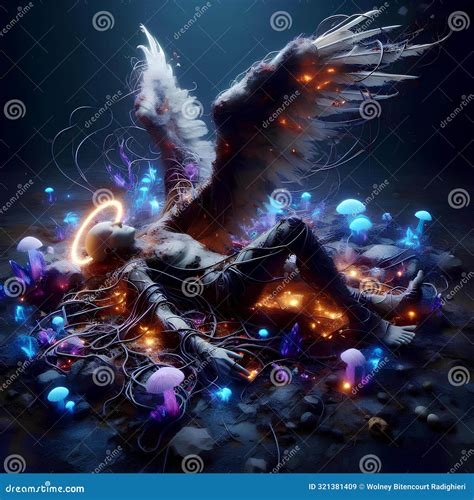 Illustration Of A Defeated Fallen Angel 2 Stock Illustration