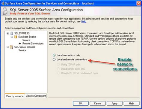 using surface area configuration to lock down sql server