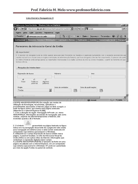 lista de exercícios internet e navegadores iii pdf protocolo de