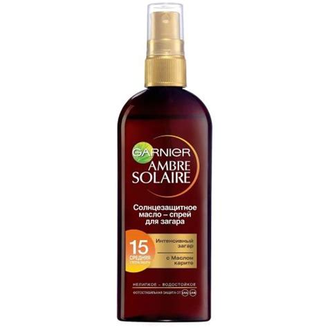 Купить AMBRE SOLAIRE Интенсивный загар Масло-спрей SPF15 150мл Garnier ...