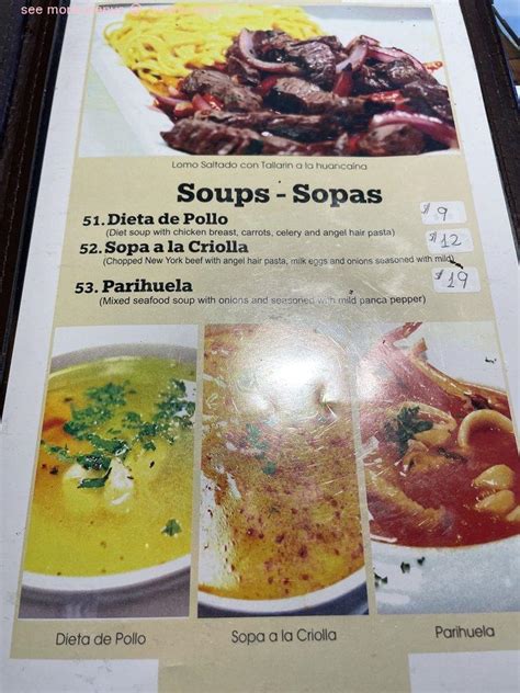 Menu At Lima Limon Restaurant Las Vegas