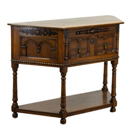 Vintage Jacobean Style Angular Cabinet Grandview Mercantile