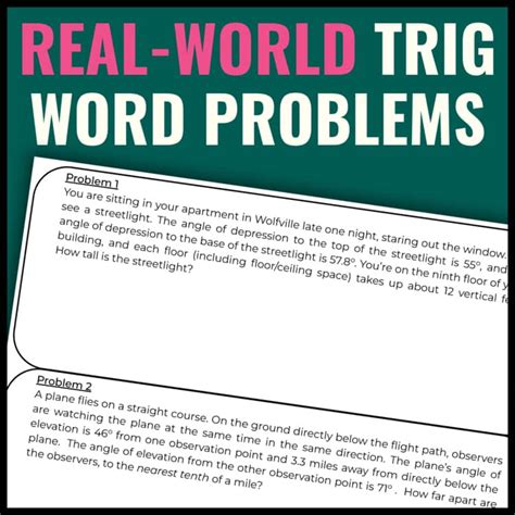 Right Sohcahtoa Trig Ratios Activity Multiple Triangles Word Problems Set D