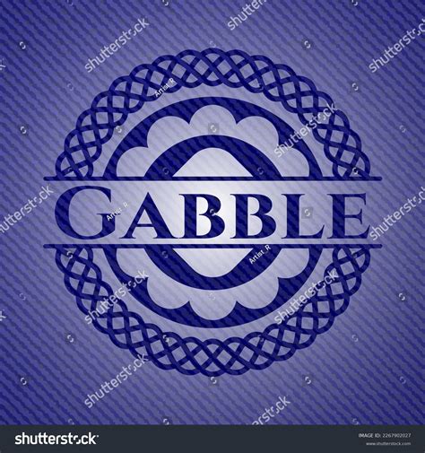 Gabble Emblem With Denim Texture Vector Royalty Free Stock Vector