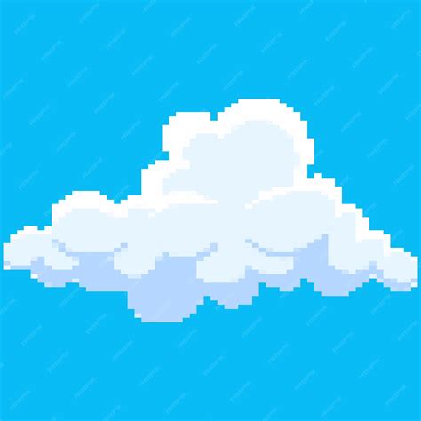 Premium Vector Pixel Cloud