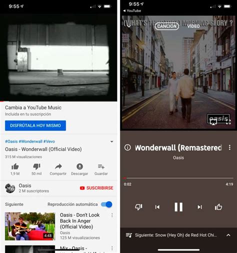 Un simple toque y podrás escuchar la música de YouTube en la app de