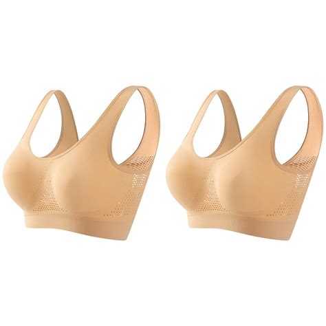 2 Pack Rinsvye Womens Sports Bra Seamless Compression Sports Bra